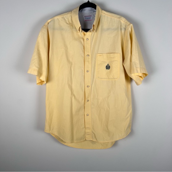 Bugle Boy | Shirts | Bugle Boy Yellow Short Sleeve Button Down Mens ...